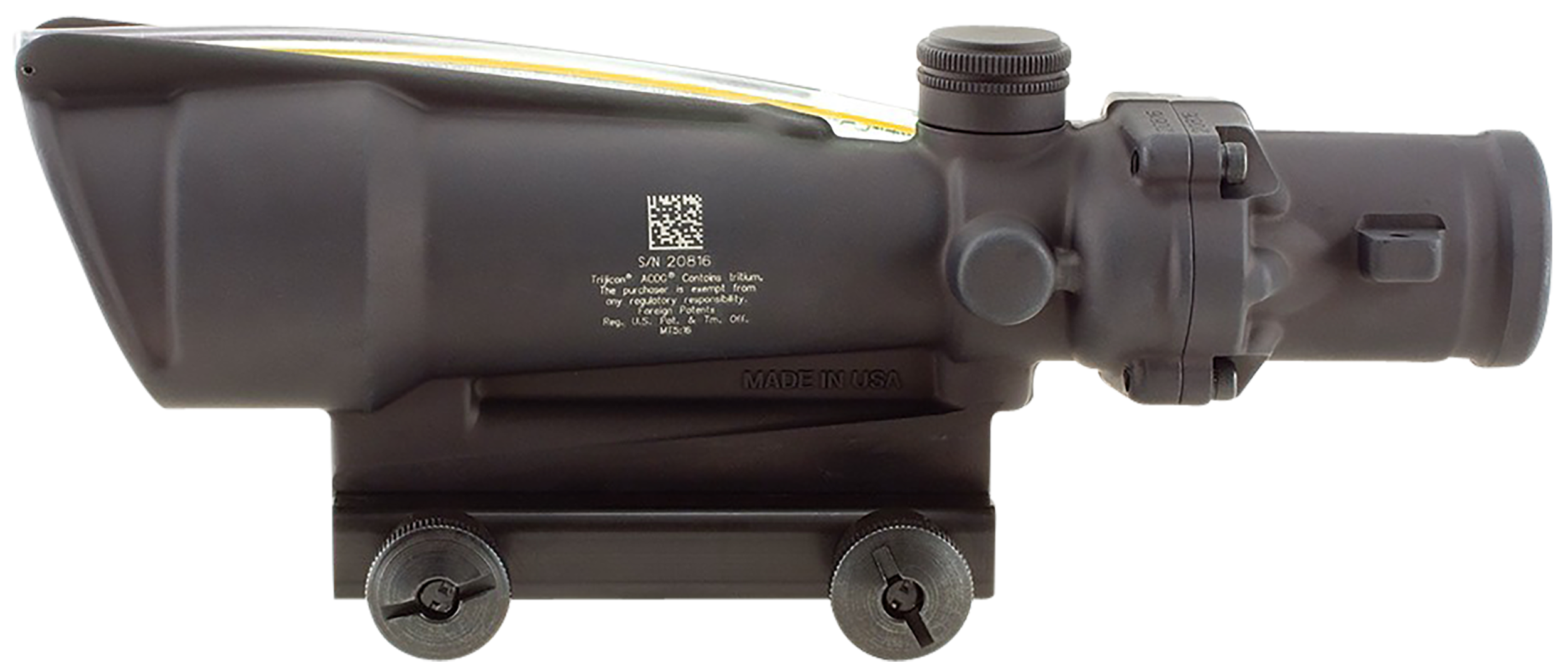 Trijicon 100146 ACOG Matte Black 3.5x35mm Illuminated Amber Chevron ...