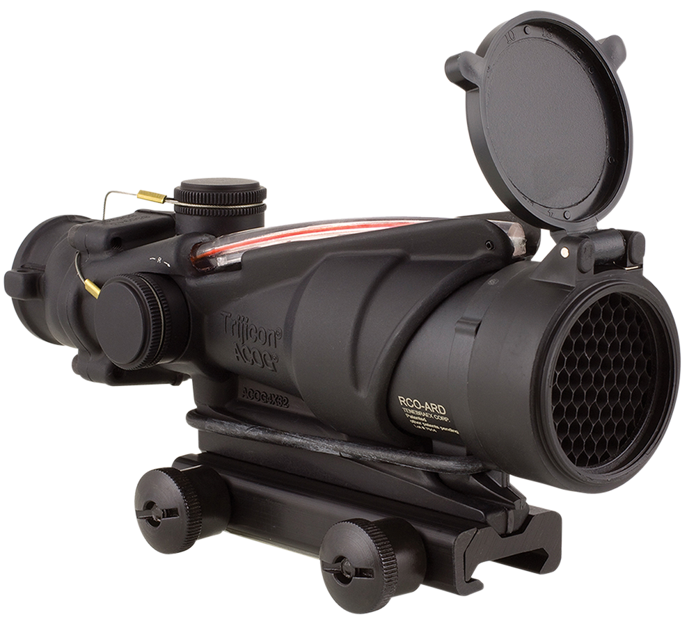 Trijicon 100228 ACOG Black Hardcoat Anodized 4x32mm Illuminated Red ...