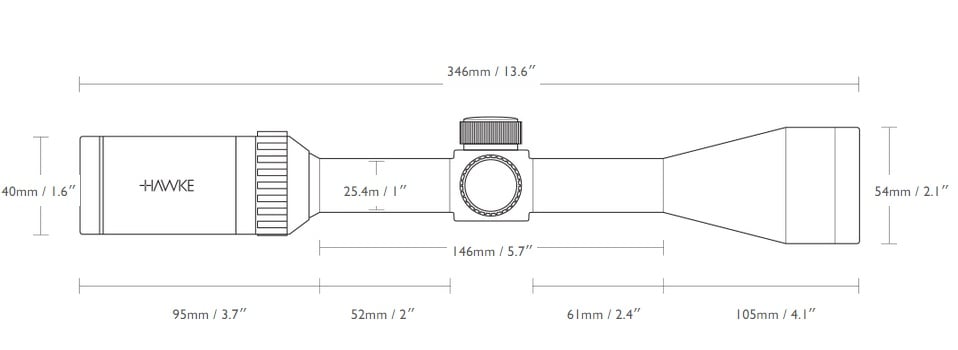 Hawke Vantage 4-12×40 Riflescope Duplex Reticle Adjustable Objective 14140
