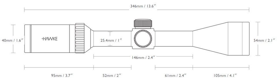 Hawke Vantage IR 4-12X40 Riflescope Rimfire .22 WMR Reticle Adjustable ...