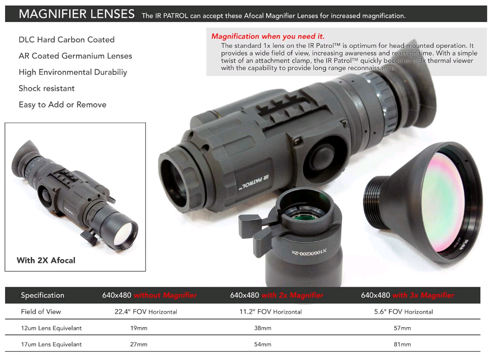 IR Patrol M300W-K Thermal Monocular 640x480 19mm 60HZ IRMO-300K