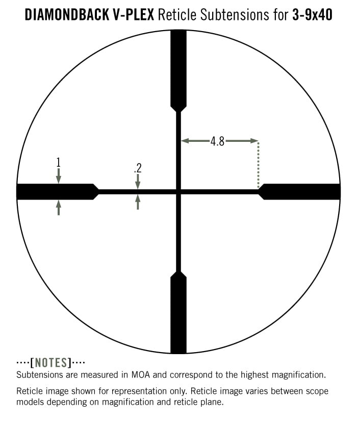 Vortex Diamondback 3–9x40 Riflescope V-Plex MOA Reticle DBK-M-01P